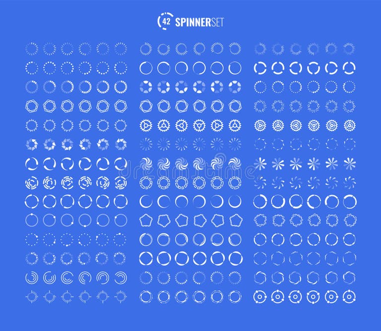 Futuristic Design Preloader Spinner Circles Set Stock Vector ...