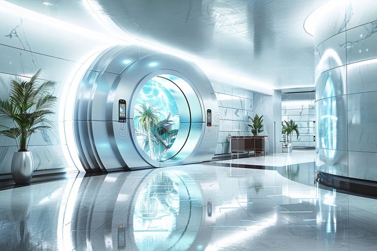 Futuristic Design of a Secured Vault of Modern Bank Stock Illustration ...