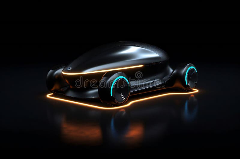 Futuristic Design of Small Electric Car Concept Stock Image - Image of ...