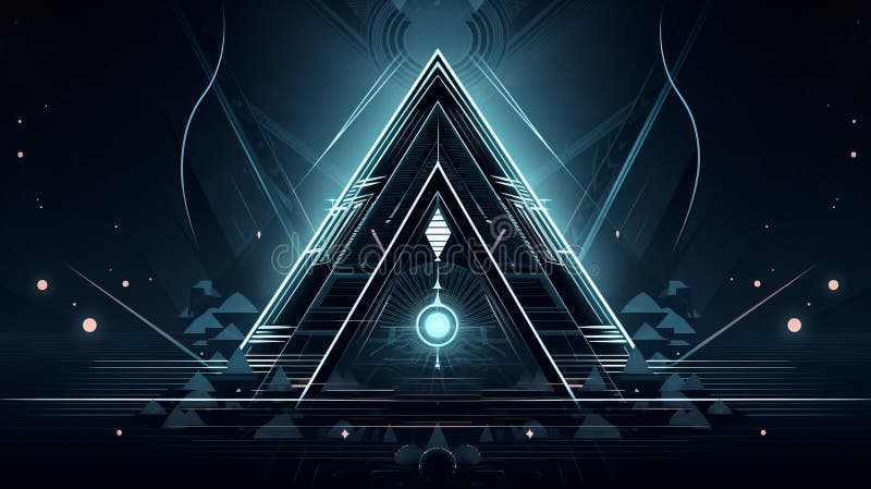 A Futuristic Design with a Triangle in Front of it Stock Illustration ...