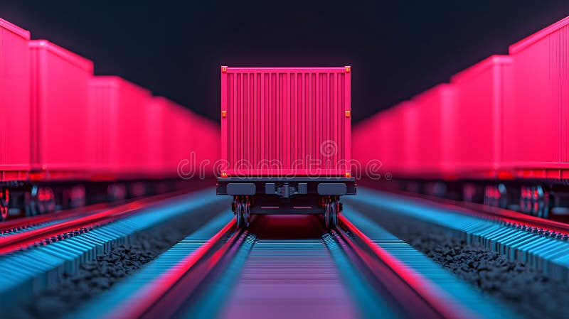 Futuristic Design of Vibrant Cargo Transport in a High-Tech, Neon ...