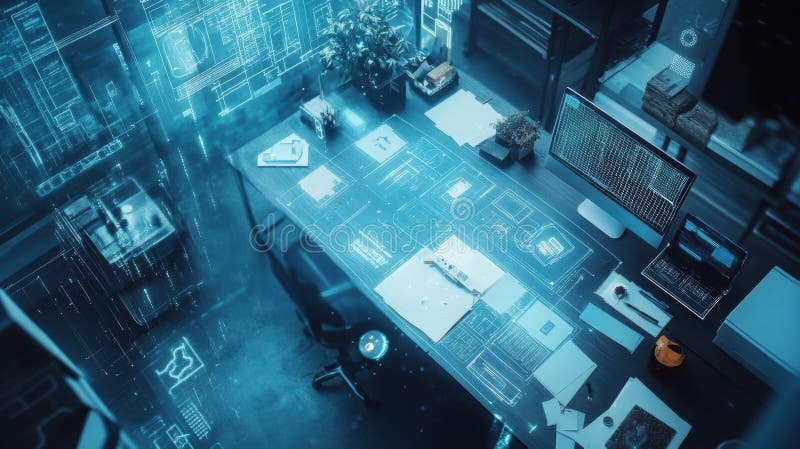 Hologram Interface Futuristic Technology Virtual on Screen Stock Image ...