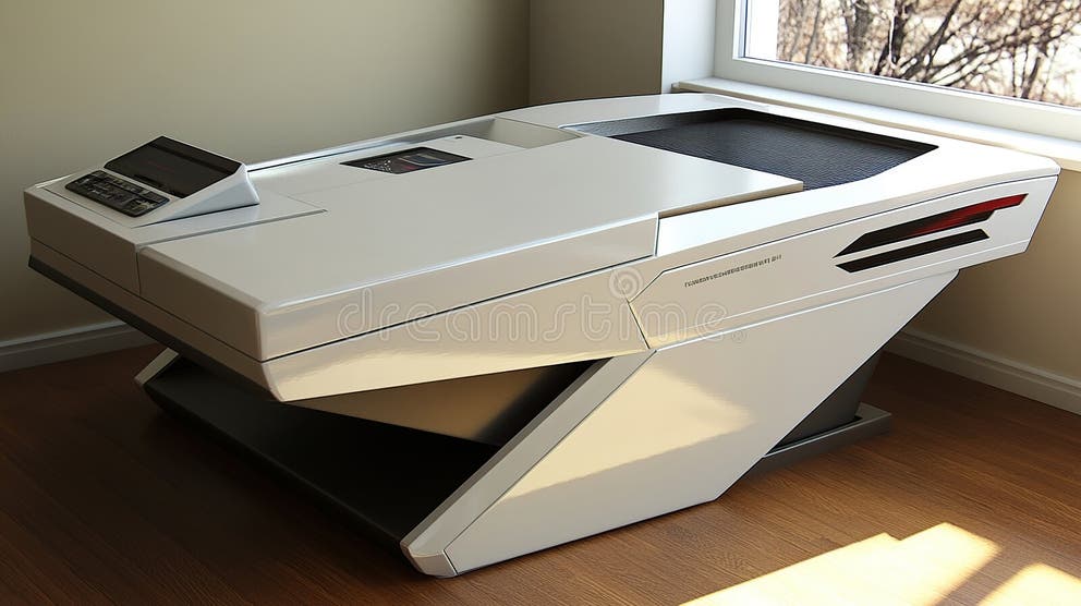 Futuristic Desk, Room, Sunlight, Design, Workstation Stock Image ...