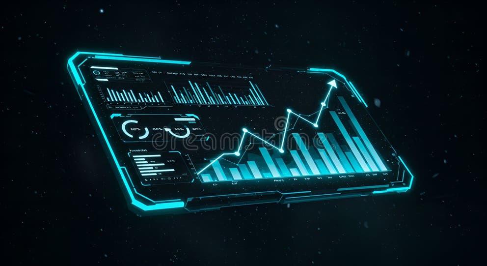Futuristic Detailed Data Visualization Panel Dashboard Display ...
