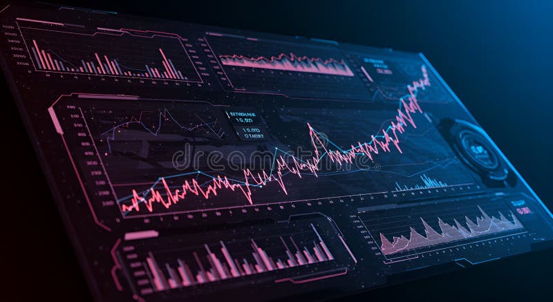 Futuristic Detailed Data Visualization Panel Dashboard Display Interface Element Stock Photos ...