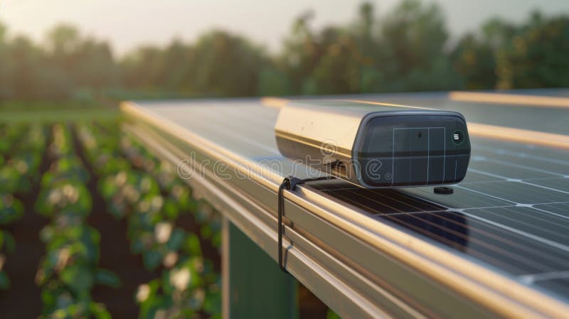 A Futuristic Device Attached To a Solar Panel that Monitors Energy ...