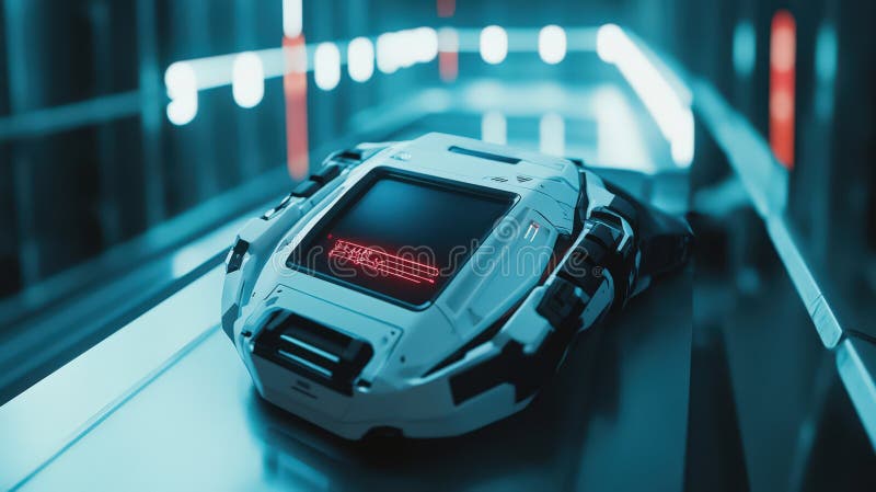 Futuristic Device Booting Up in Sci Fi Setting Stock Illustration ...