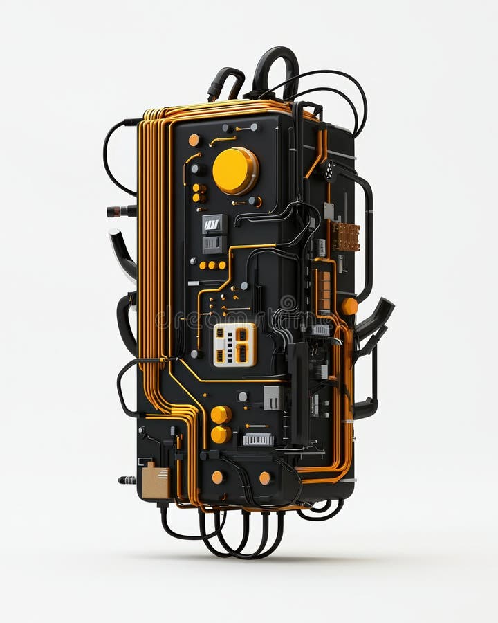 Futuristic Device with Intricate Circuits Stock Illustration ...