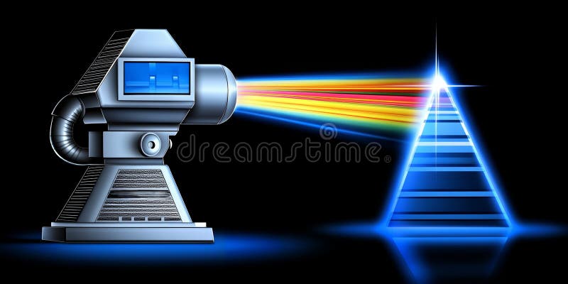 Futuristic Device Projects Spectrum of Light Onto a Pyramid Structure ...