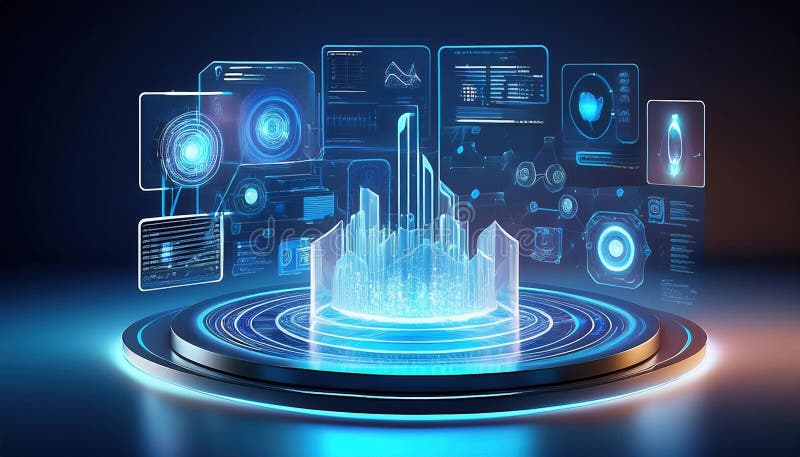 Futuristic Device Showcasing Advanced Interface with Interactive Icons ...