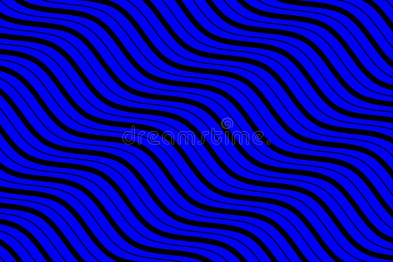 Black Motion Water Wave Lines Art Fabric Pattern on Blue Background ...