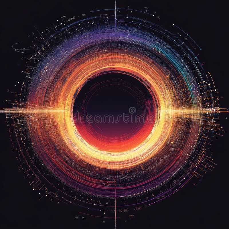 Futuristic Digital Abstract Art with Vibrant Circular Patterns and ...