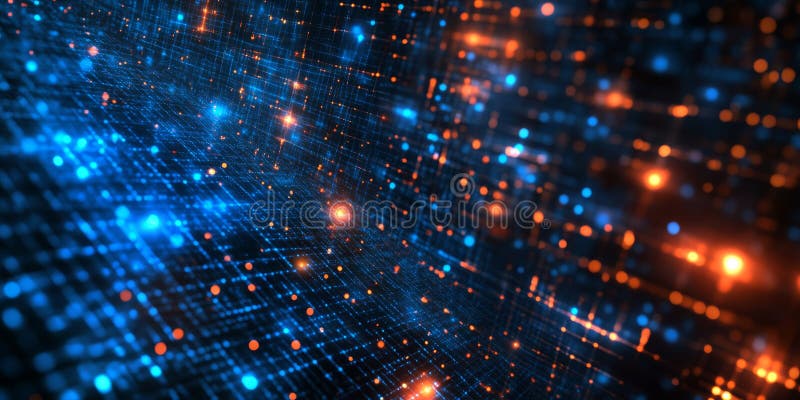 A Futuristic Digital Abstract Background Featuring Glowing Network ...