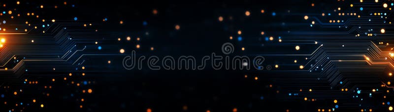 Futuristic Digital Abstract Background with Glowing Lights and Circuit ...