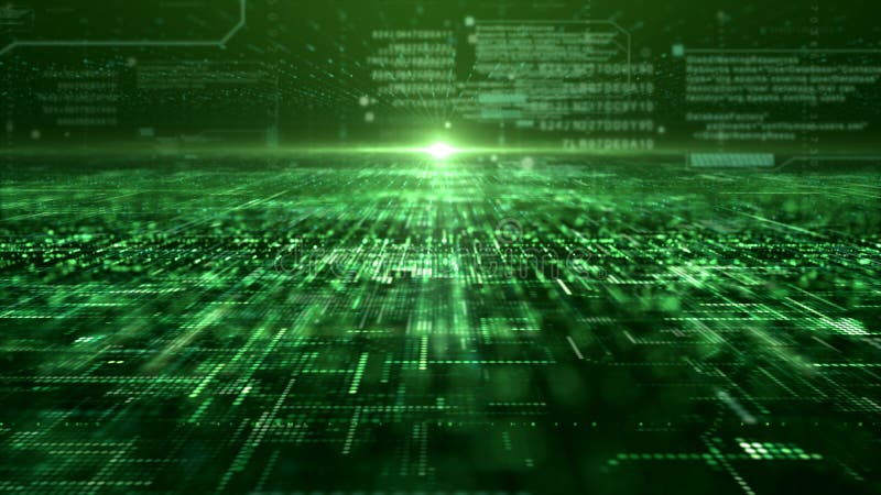 Futuristic Digital Abstract Matrix Particles Grid Stock Image - Image ...