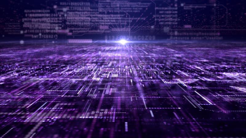 Futuristic Digital Abstract Matrix Particles Grid Stock Image - Image ...
