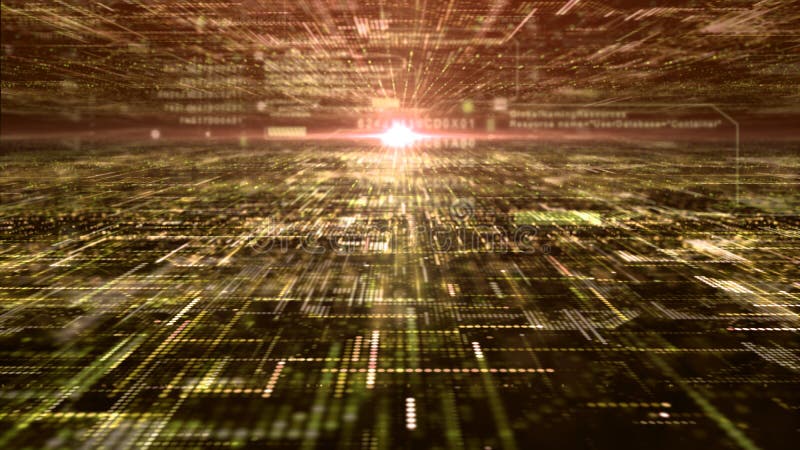 Futuristic Digital Abstract Matrix Particles Grid Stock Image - Image ...