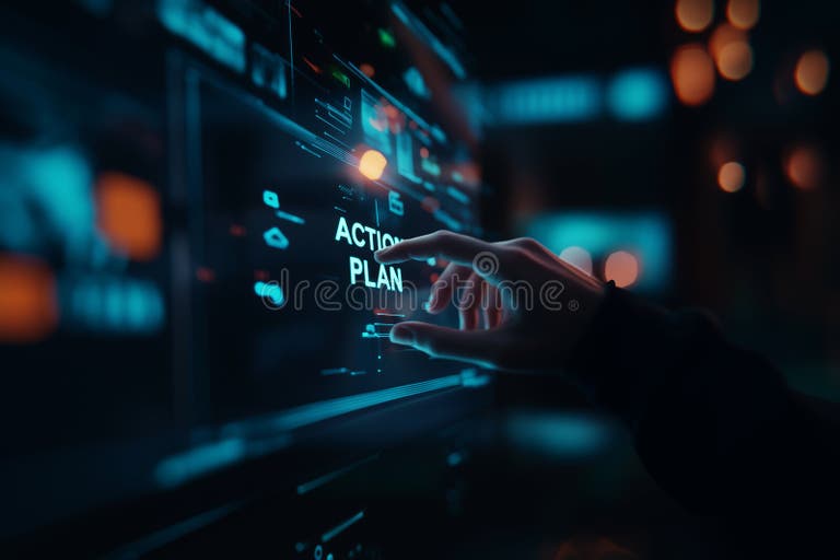 Futuristic Digital Action Plan Stock Illustration - Illustration of ...