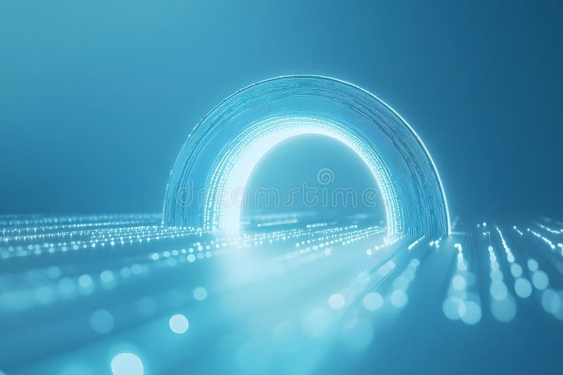 Futuristic Digital Archway with Glowing Light and Abstract Network ...