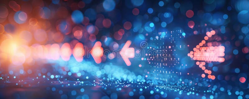 Futuristic Digital Arrows in Vibrant Colors Creating a Dynamic Sense of ...