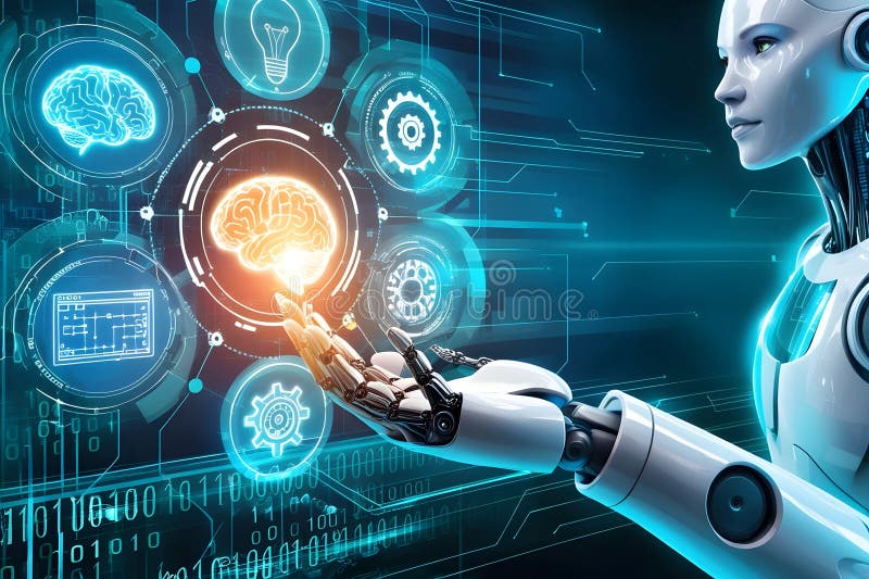 A Futuristic Digital Art Composition Showcasing the Theme of Artificial ...