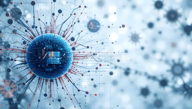 Futuristic Digital Art Depicting Biological Structure and Connection ...