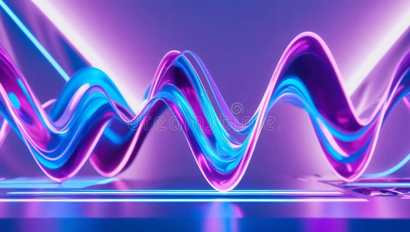 Futuristic Digital Art Featuring Abstract Tech Waveforms with ...