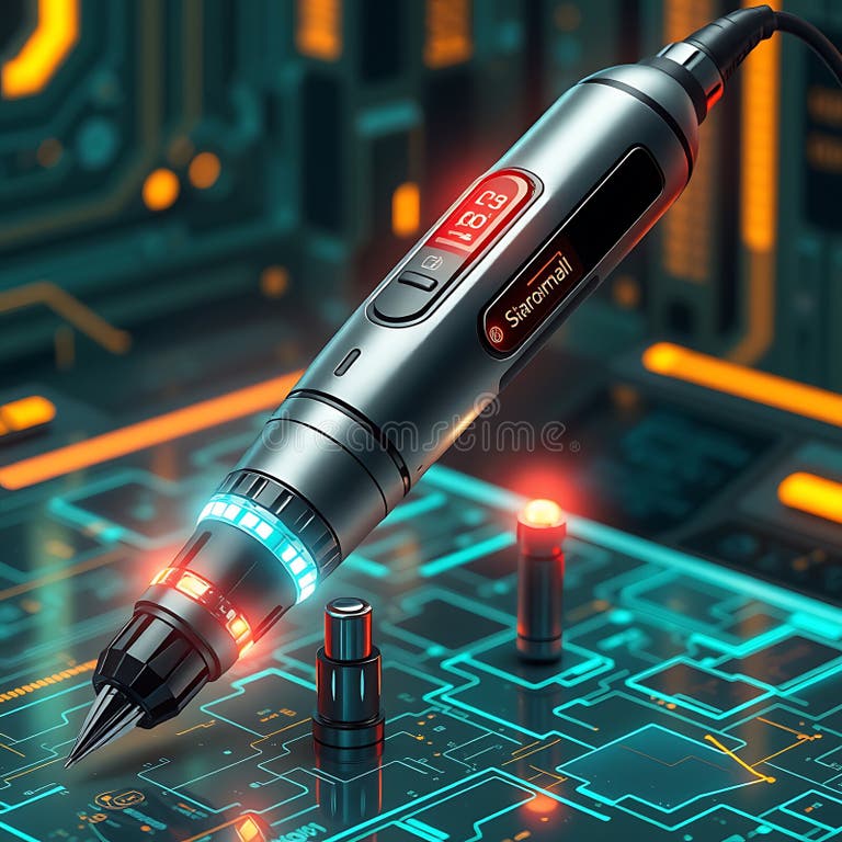 A Futuristic Digital Art Inspired Concept of a Dremel Tool with Glowing ...