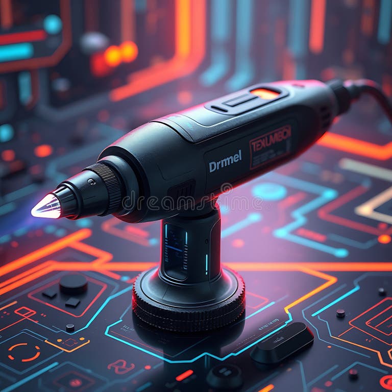 A Futuristic Digital Art Inspired Concept of a Dremel Tool with Glowing ...