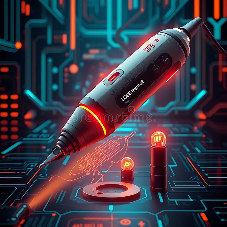 A Futuristic Digital Art Inspired Concept of a Dremel Tool with Glowing ...
