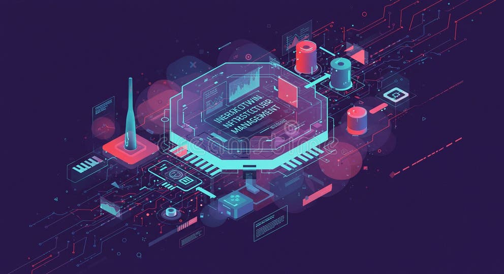 Futuristic Digital Artwork Depicting a Network Infrastructure Theme ...