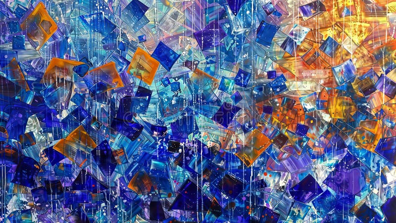 Digital Chaos: Futuristic Geometric Explosion, Generative Ai Stock ...