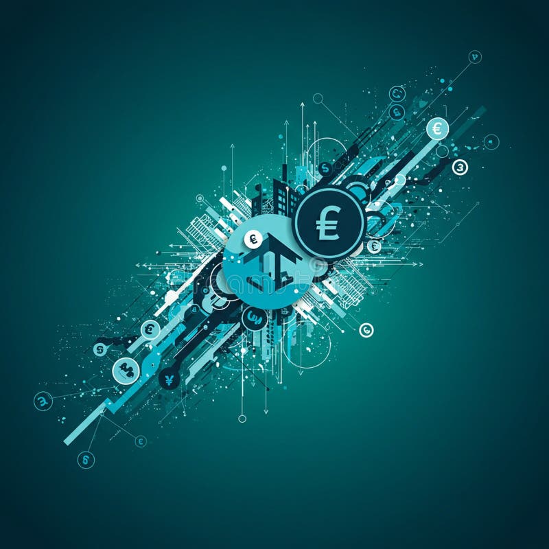 Futuristic Digital Artwork Featuring a Dynamic Composition of Currency ...