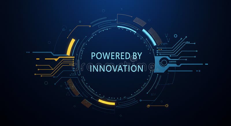 Futuristic Digital Artwork Featuring the Phrase "POWERED by INNOVATION ...