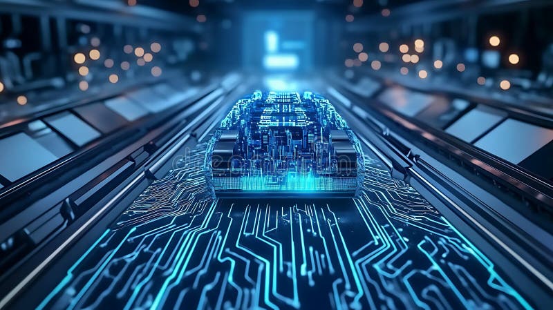 Futuristic Digital Automation Concept Visualization, Symbolizing ...