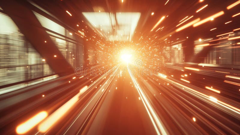 Futuristic Digital Background Featuring Dynamic Train Tracks with ...