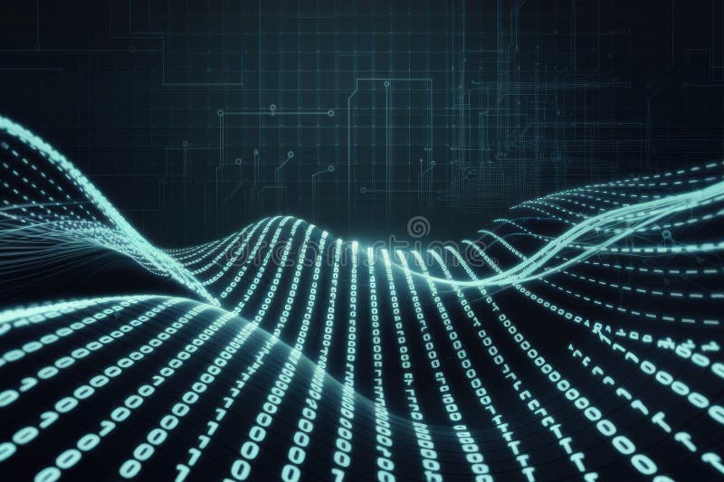 Futuristic Digital Background with Flowing Binary Code and Neon Data ... Futuristic Digital Background with Flowing Binary Code and Neon Data ...