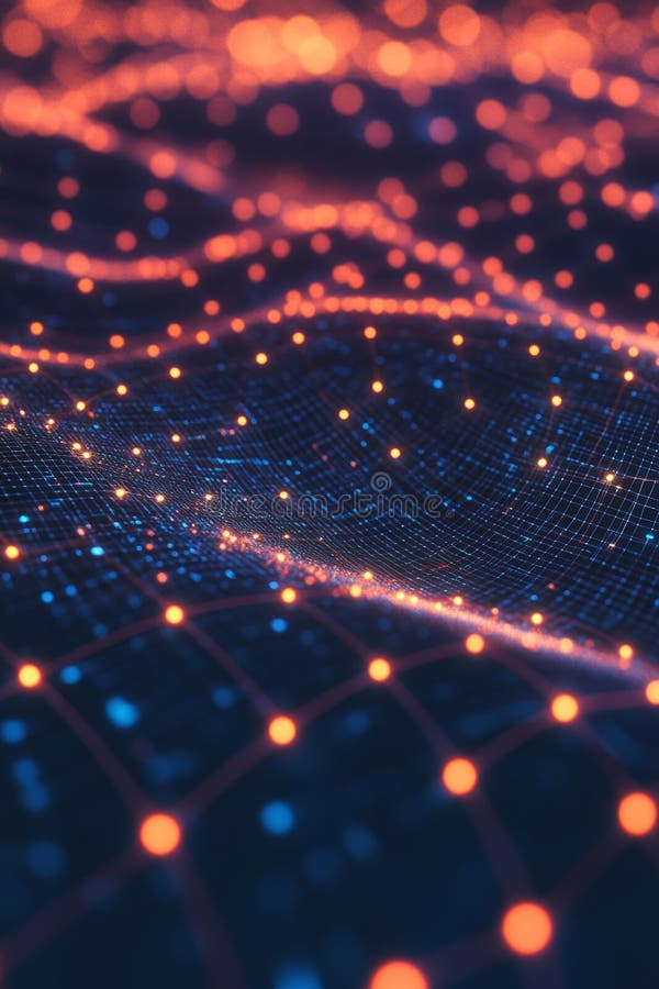 Futuristic Digital Background with Glowing Data Points and Tech ...