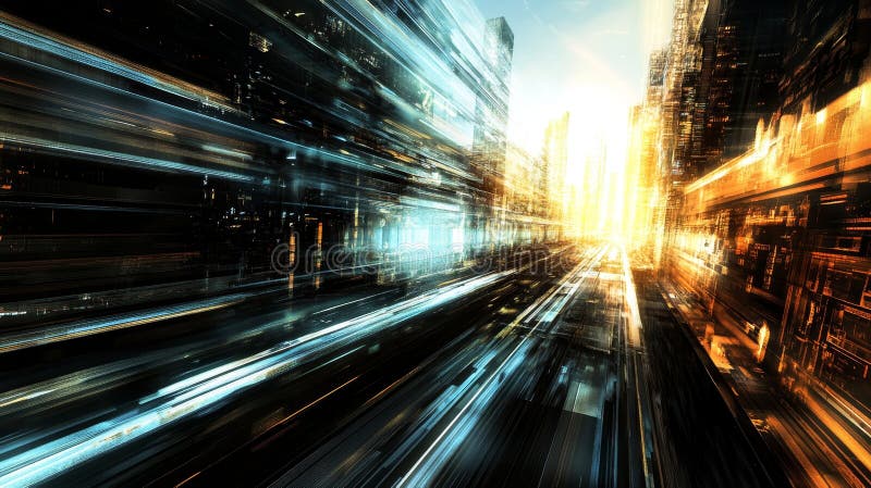 Futuristic Digital Background Showcasing Dynamic Train Tracks with ...