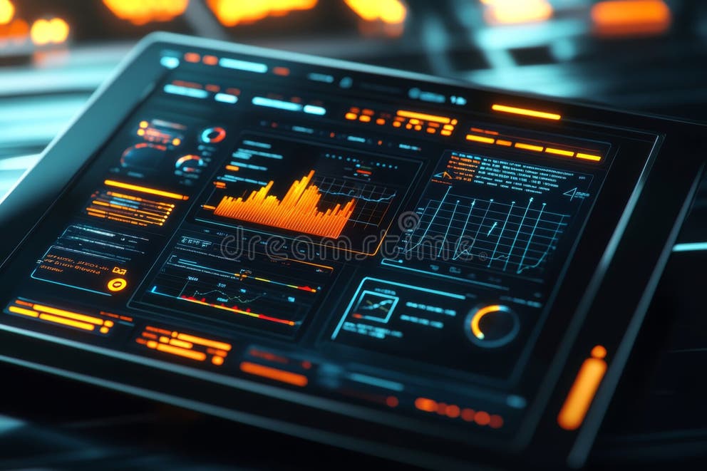 Futuristic Digital Banking Interface Stock Illustration - Illustration ...