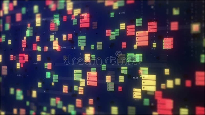 Futuristic Digital Big Data Background, Binary Code Animation Background. Digital Data Analysis ...