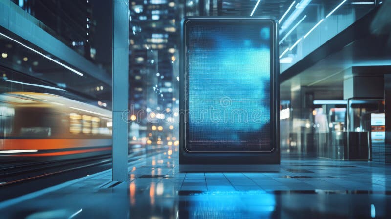 A Futuristic Digital Billboard Ad in a Modern City Setting Stock ...