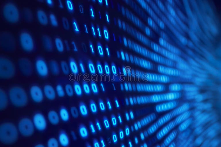 Futuristic Digital Binary Code Background in Blue Light Stock Image - Image of pattern, sequence ...
