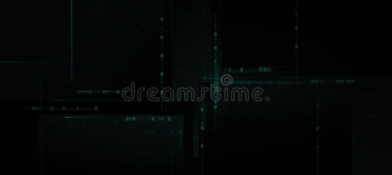 Futuristic Digital Binary Code with Cyber Security Technology, Glowing Lines Innovation and ...