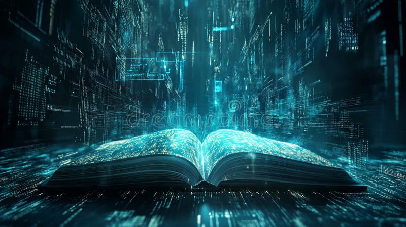 Futuristic Digital Book: Modern Learning Interface Design, Open Book ...