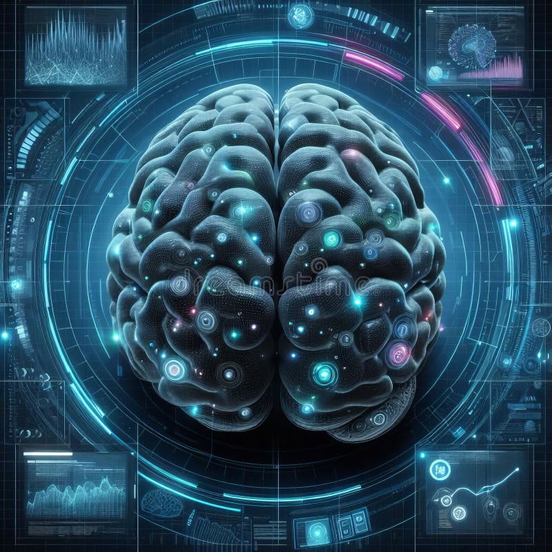 Futuristic Digital Brain Interface Concept Stock Photo - Image of ...