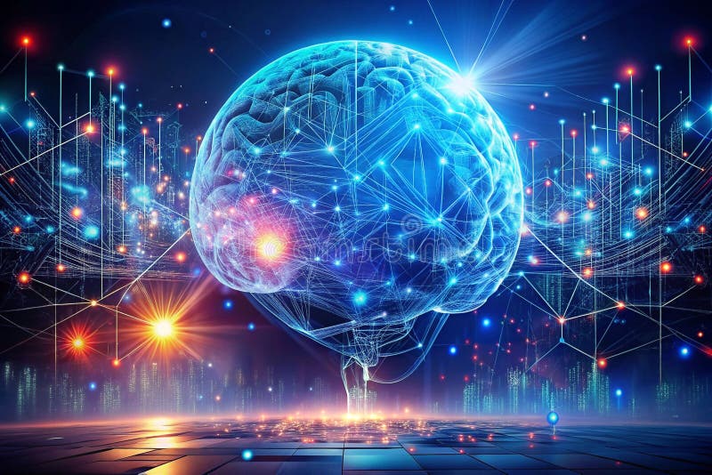 Futuristic Digital Brain, Neural Network, AI Concept Stock Illustration ... Futuristic Digital Brain, Neural Network, AI Concept Stock Illustration ...