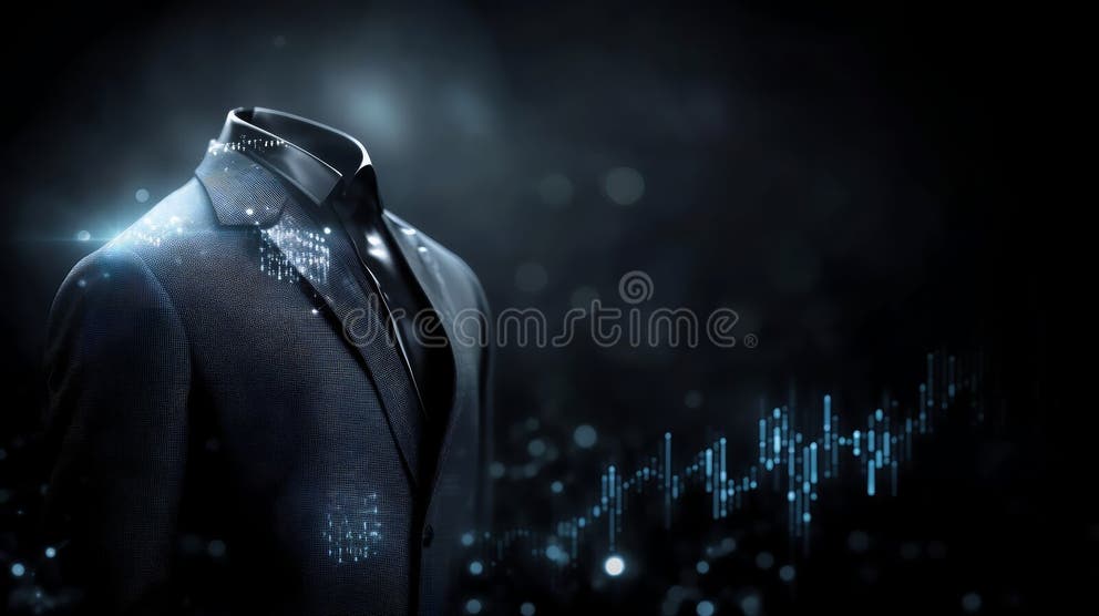 Futuristic Digital Business Suit with Data Visualizations and Virtual ...