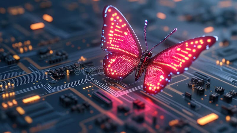 Futuristic Digital Butterfly: Symbol of Technological Transformation ...