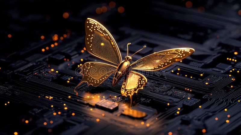 Futuristic Digital Butterfly: Symbol of Technological Transformation ...